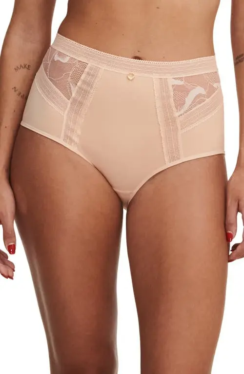 Chantelle True Lace High Waist Briefs - Beige Blush-1n