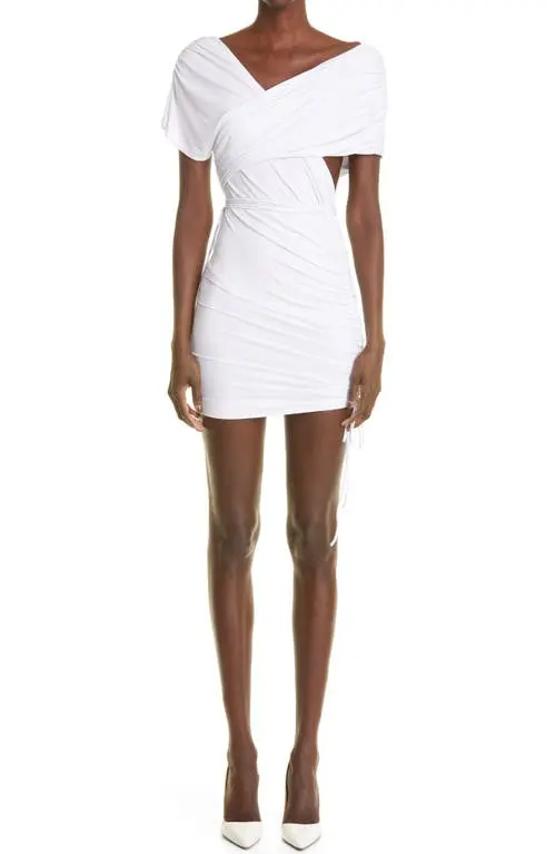 LAQUAN SMITH Cutout Ruched Off The Shoulder Minidress