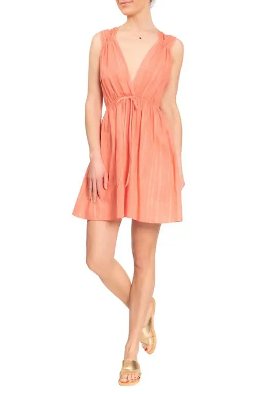 EVERYDAY RITUAL Dawn Sparkle Fit & Flare Nightgown - Coral Shimmer