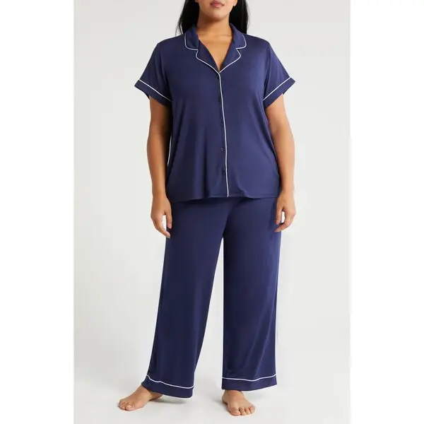 Nordstrom Moonlight Eco Crop Pajamas - Navy Peacoat