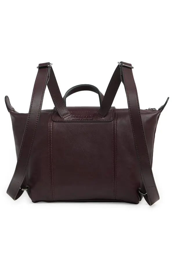 Longchamp Le Pliage Cuir Backpack In Burgundy - 60% Off | Editorialist