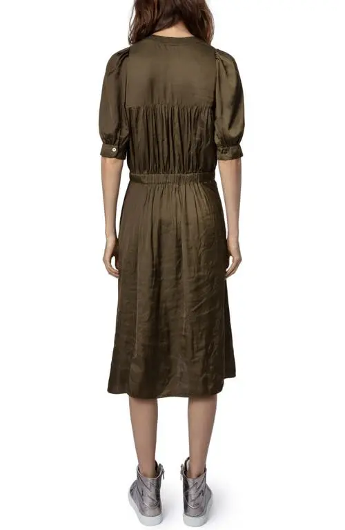 Zadig&Voltaire Ralia Satin Midi Dress - Bronze