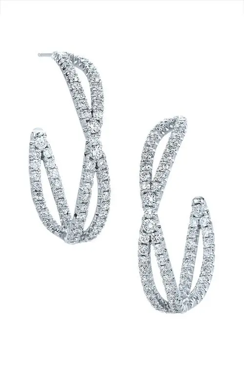 Kwiat Fidelity Diamond Hoop Earrings - White Gold
