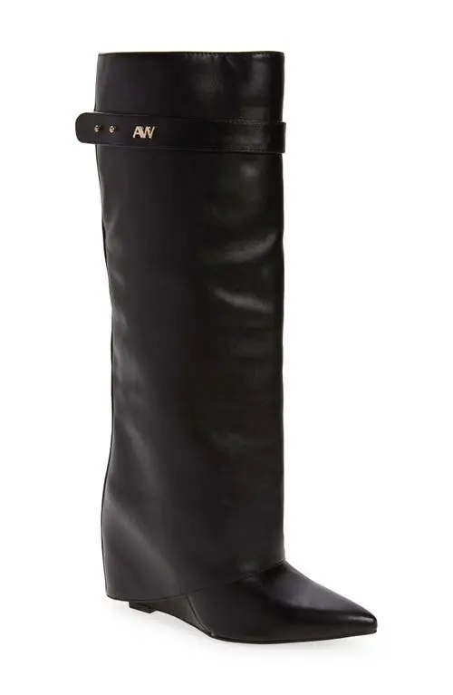 AZALEA WANG Melina Pointy Toe Boots - Black