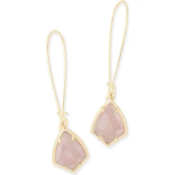 Kendra Scott Carinne Earrings - Rose Quartz/ Gold