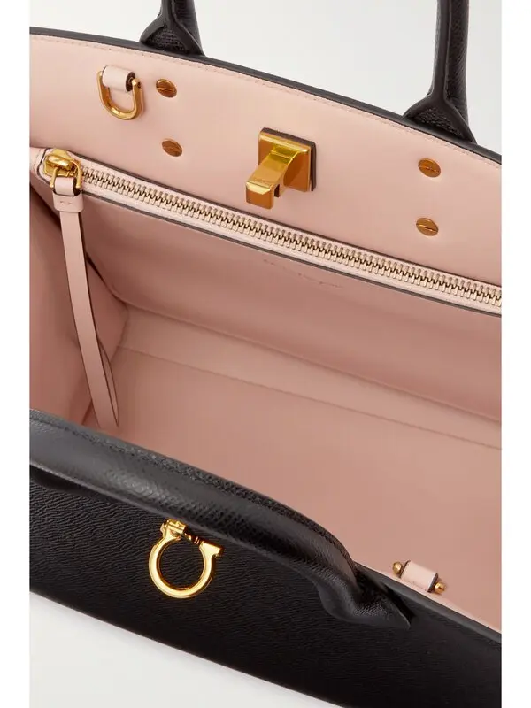 FERRAGAMO Studio Textured-leather Tote