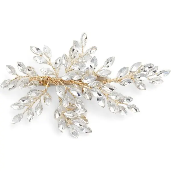 Brides & Hairpins Sahara Crystal Leaf Hair Clip - Gold