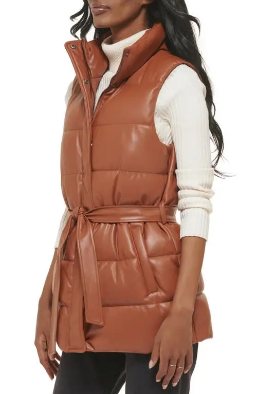 LEVI'S 361™ Faux Leather Puffer Vest With Belt
