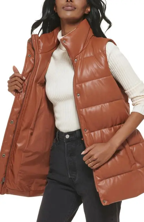 LEVI'S 361™ Faux Leather Puffer Vest With Belt