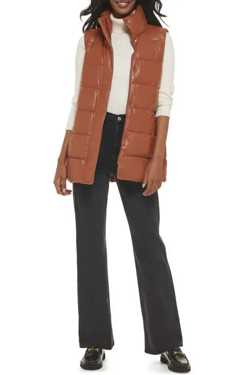LEVI'S 361™ Faux Leather Puffer Vest With Belt