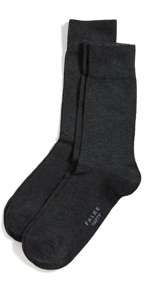 Falke Happy 2-pack Crew Socks - Anthracite Melange