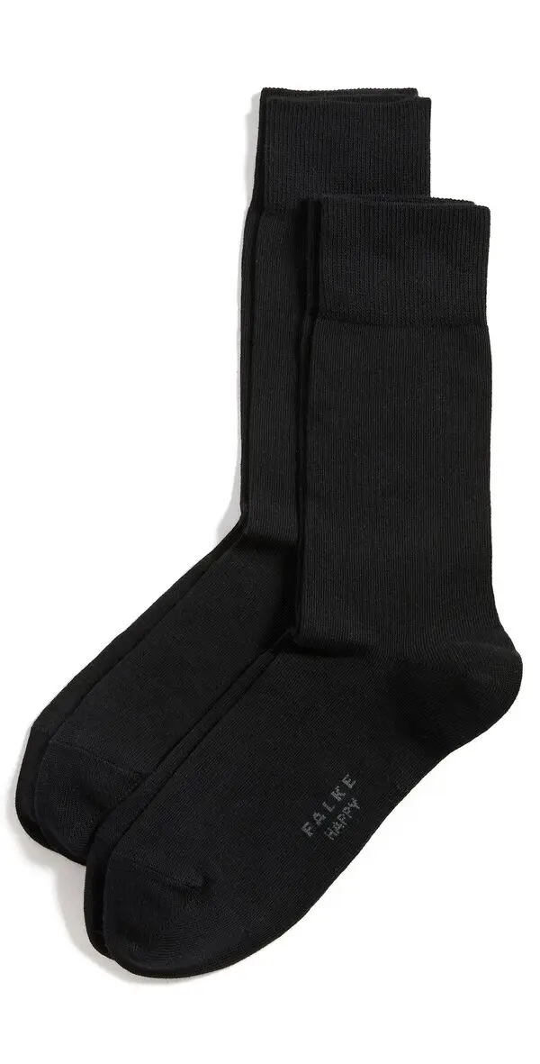 Falke Happy 2-pack Crew Socks - Black