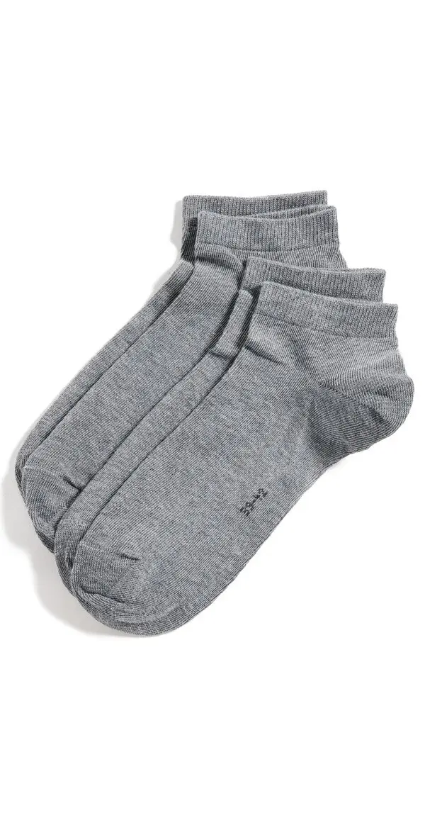 Falke 2-pack Happy Ankle Socks - Light Grey Melange