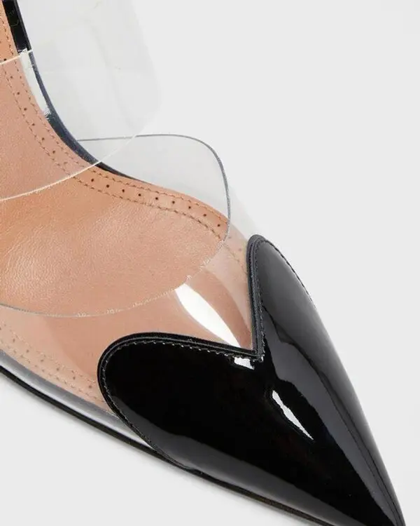 Alaïa Coeur Clear Cap-toe Mules - Noir