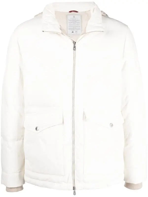 Brunello Cucinelli Padded Hooded Jacket - White