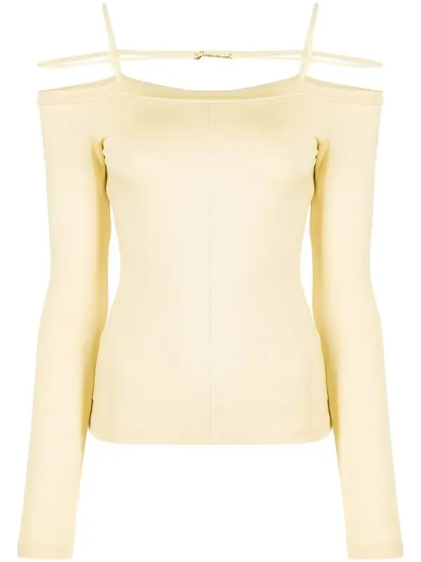 Jacquemus Sierra Long-sleeve Off-shoulder Top