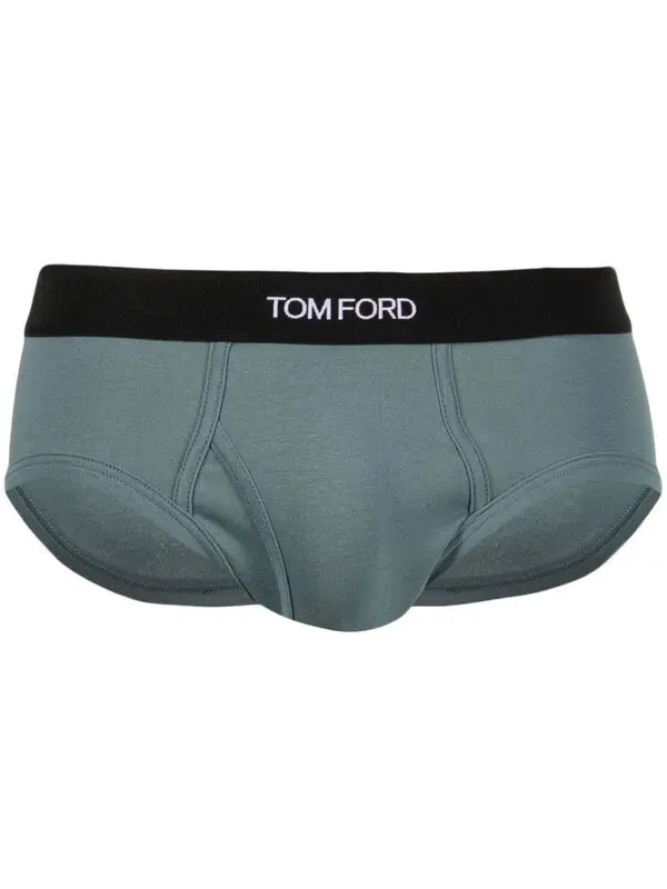TOM FORD Logo Waistband Briefs - Green
