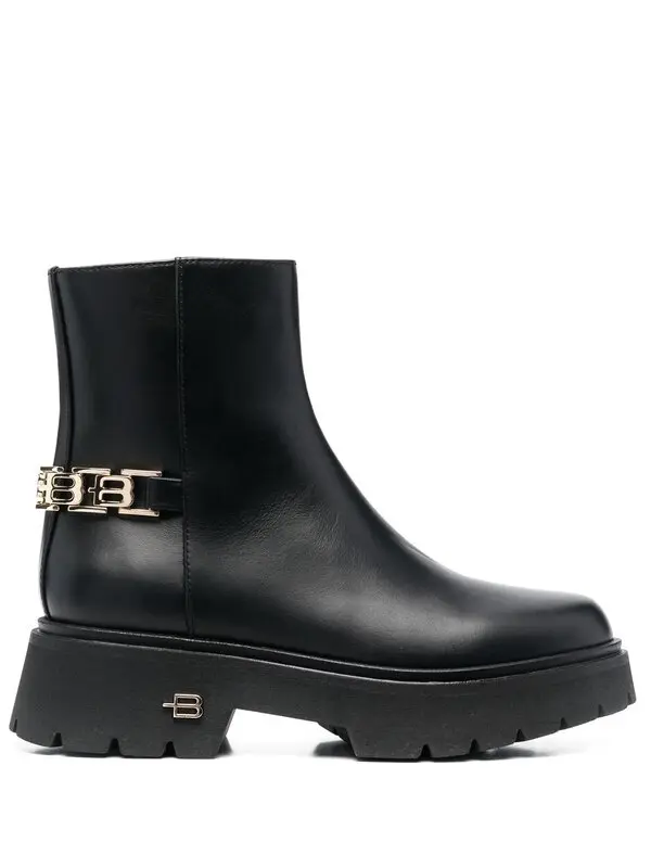 BALDININI Logo Chain-embellished Ankle Boots