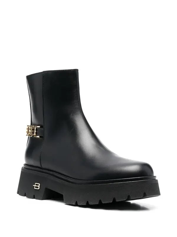 BALDININI Logo Chain-embellished Ankle Boots