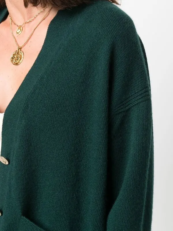 BARRIE V-neck Cashmere Cardigan - Green