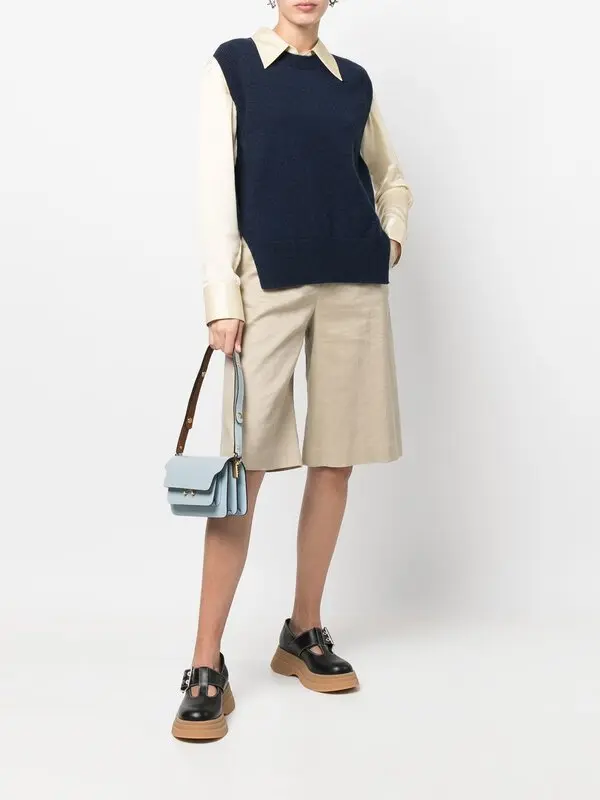 BARRIE Iconic Sleeveless Cashmere Jumper - Blue