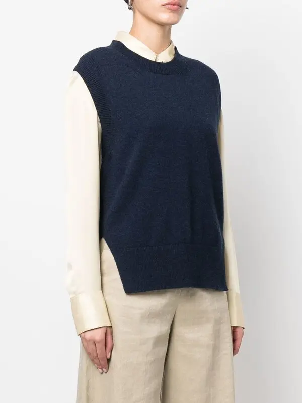 BARRIE Iconic Sleeveless Cashmere Jumper - Blue