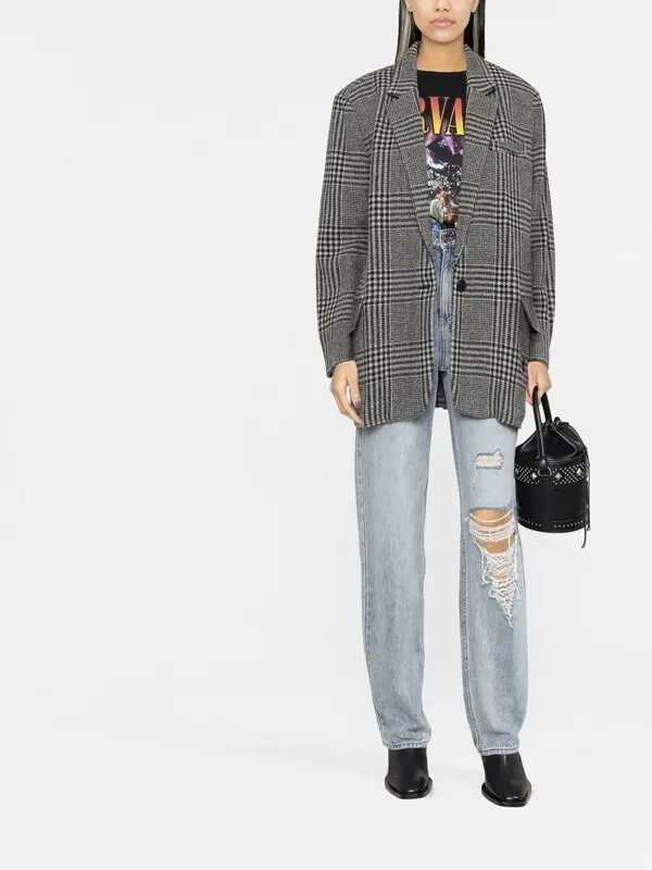 MARANT ETOILE Cikaito Oversized Plaid Coat