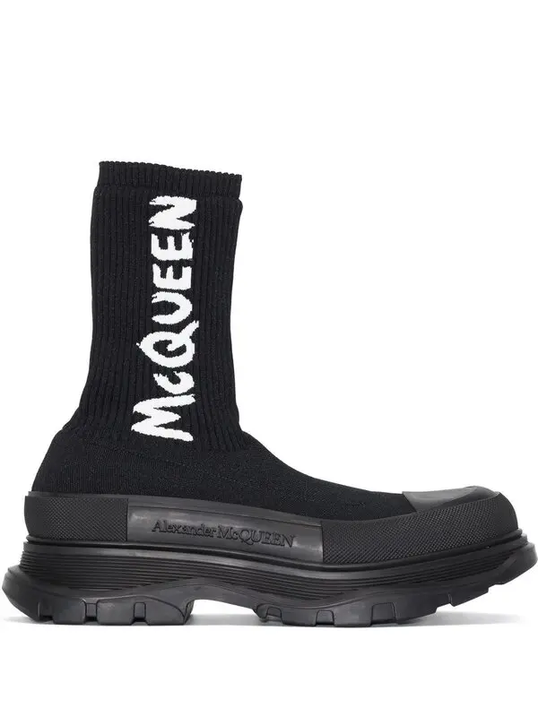 Alexander McQueen Tread Sock Boots - Black