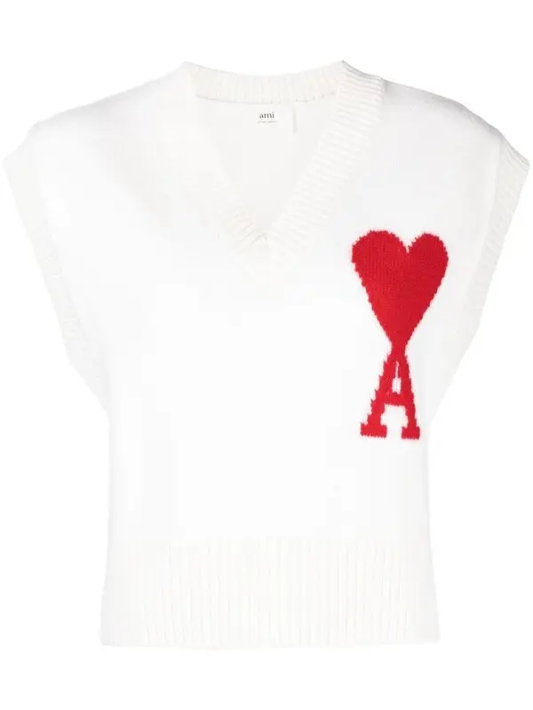 Ami De Coeur Knitted Vest - White