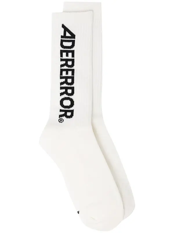 ADER ERROR Logo Intarsia-knit Socks - White