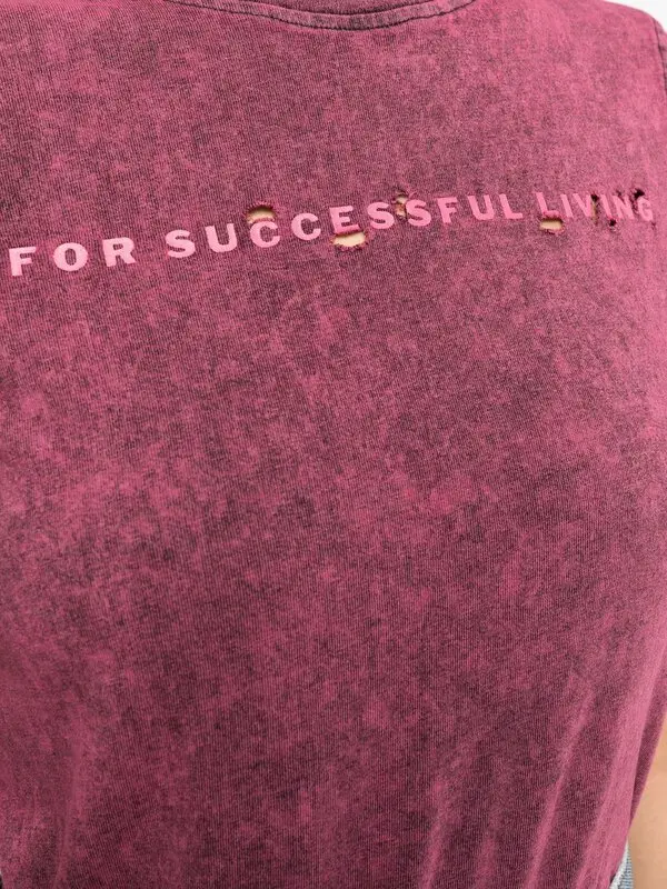 DIESEL® Slogan Print Distressed T-shirt