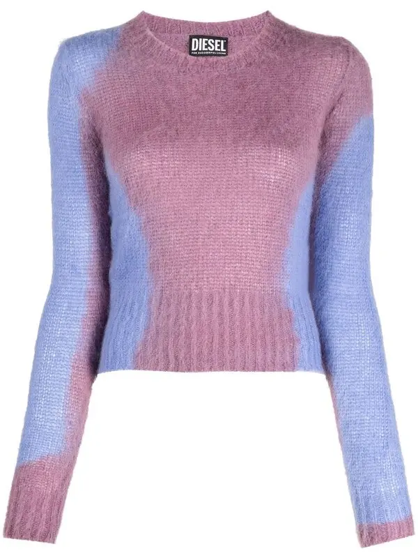 DIESEL® Two-tone Mohair-wool Blend Jumper - Purple