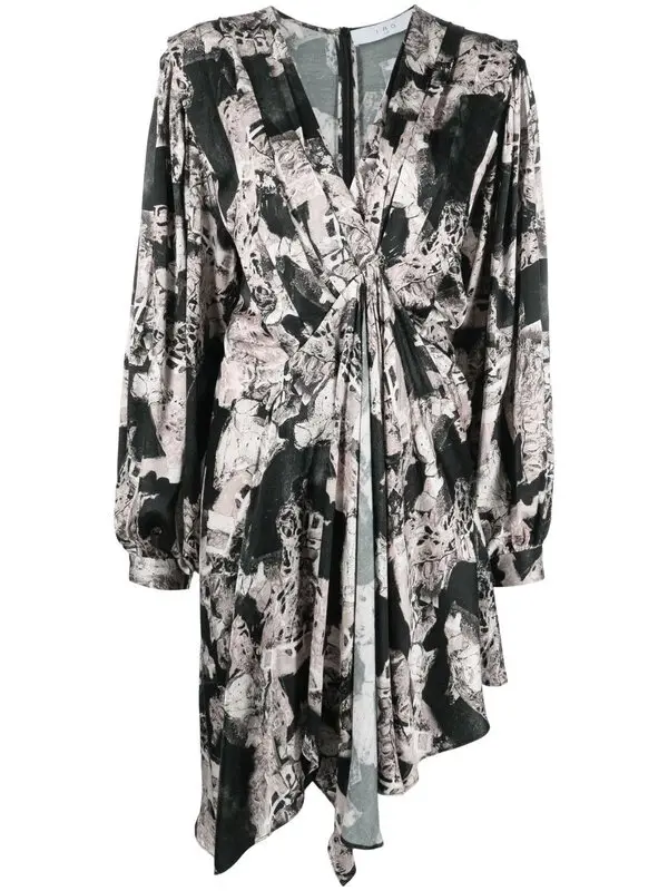 IRO PARIS Nirveli Printed Asymmetric Mini Dress