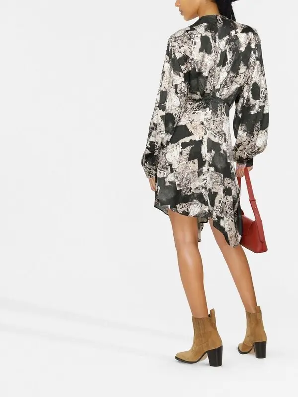 IRO PARIS Nirveli Printed Asymmetric Mini Dress