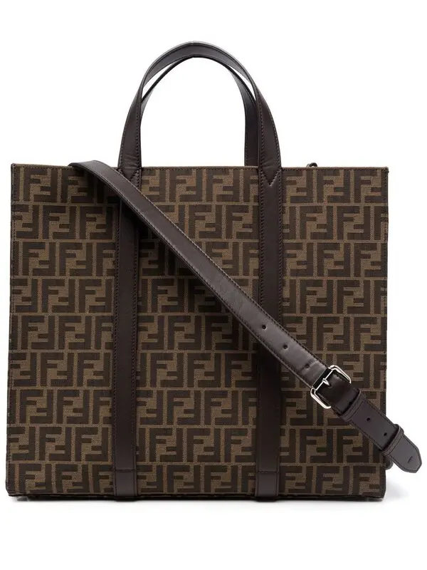 Fendi Ff Jacquard-motif Tote Bag - Brown