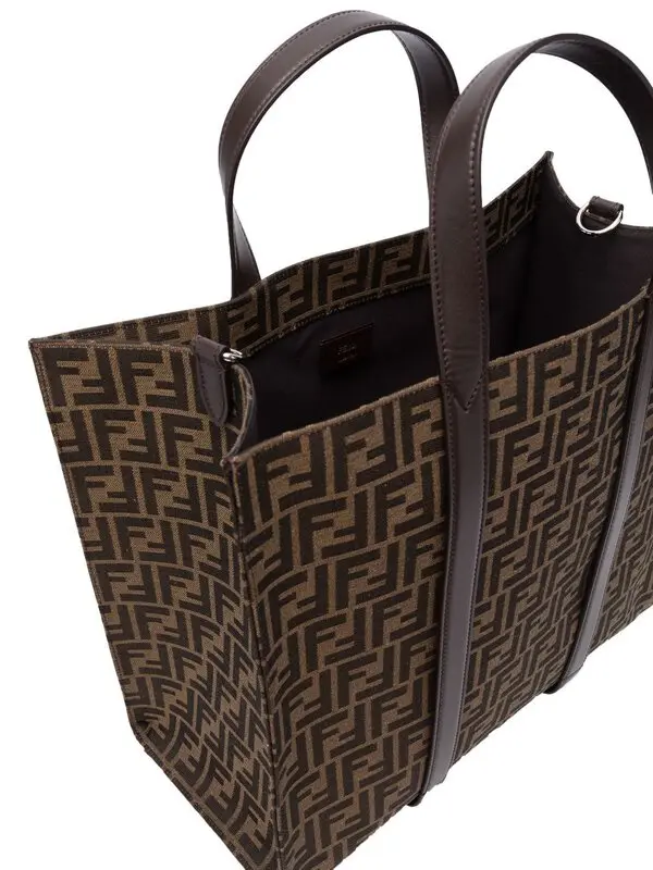 Fendi Ff Jacquard-motif Tote Bag - Brown
