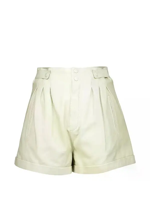 Saint Laurent High-waisted Leather Shorts - Neutrals