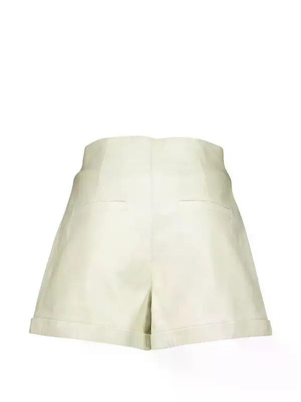 Saint Laurent High-waisted Leather Shorts - Neutrals