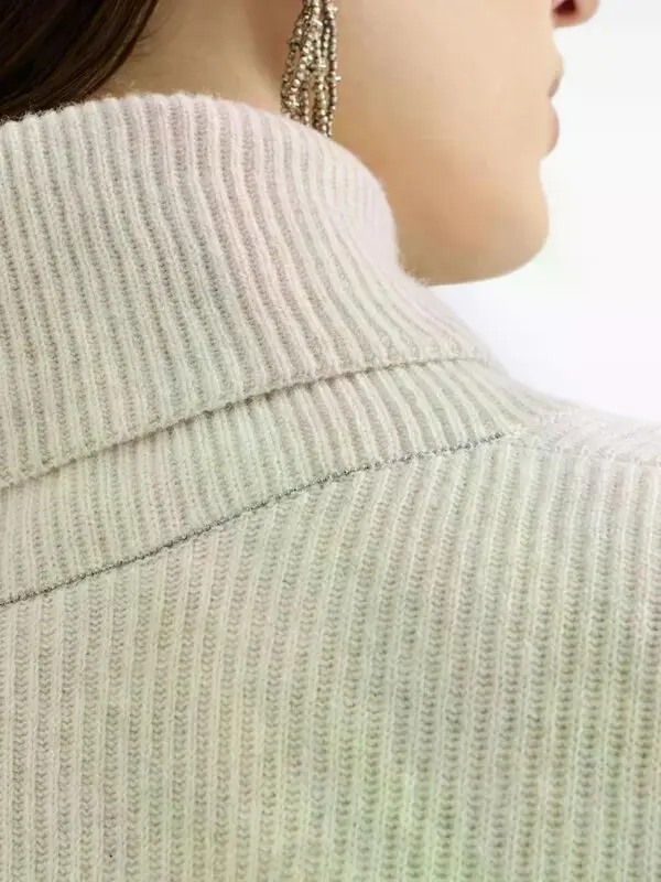 Brunello Cucinelli Ribbed Cashmere Jumper - Neutrals