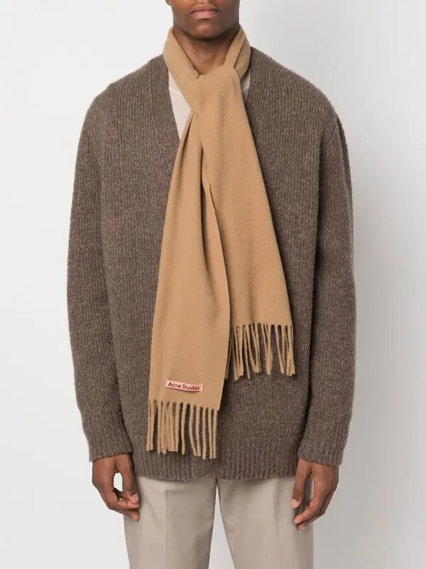 Acne Studios Melange Fringe-trim Wool Scarf