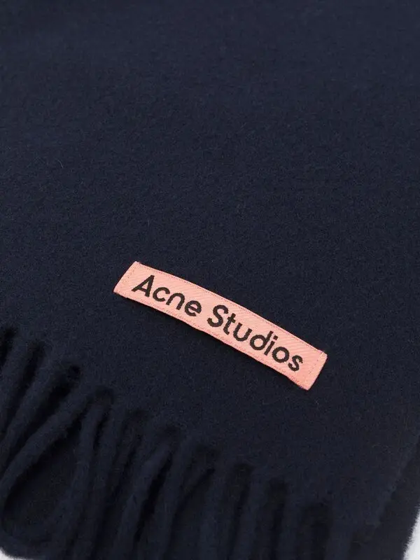 Acne Studios Fringed Wool Scarf - Blue