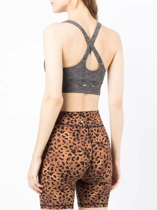 The Upside Glacier Sandy Marl-knit Bralette