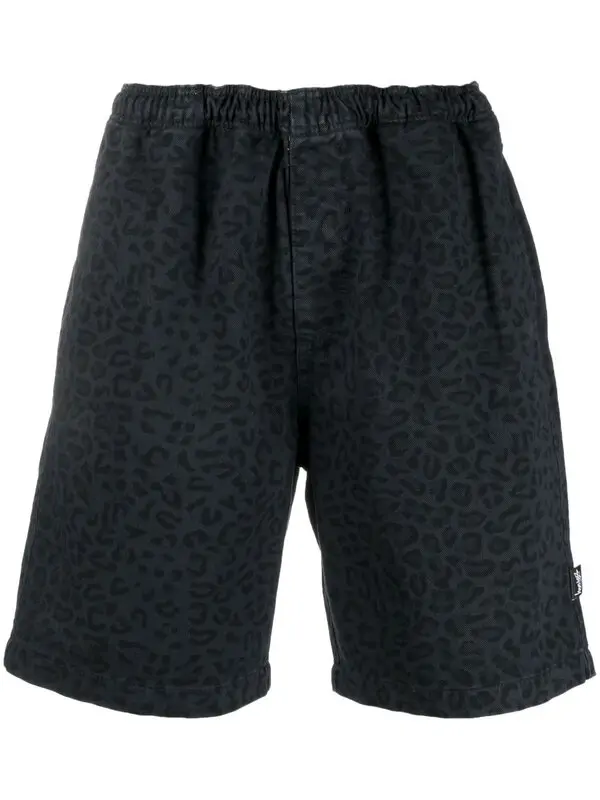 StÜssy Leopard-print Cotton Shorts