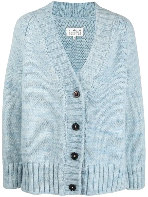 MAISON MARGIELA Botanical Dye V-neck Cardigan - Blue