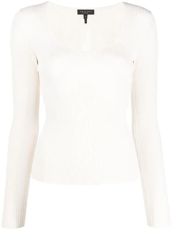 Rag & Bone U-neck Long-sleeved Top - Neutrals