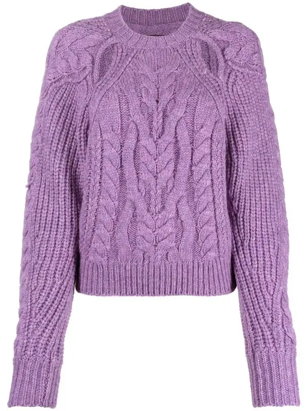 Isabel Marant Étoile Cut-out Cable-knit Jumper - Purple