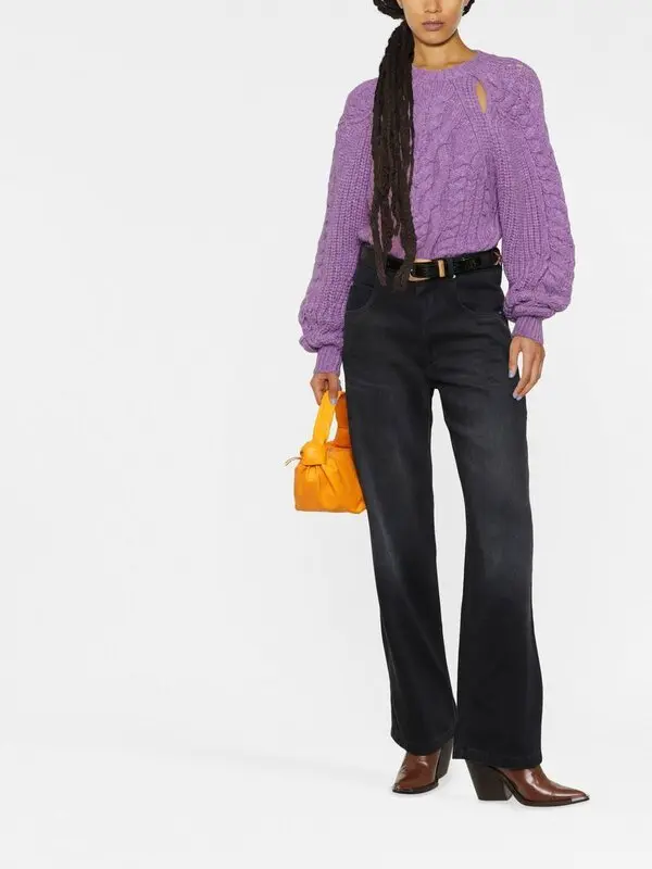 Isabel Marant Étoile Cut-out Cable-knit Jumper - Purple