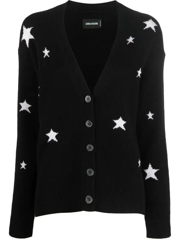 Zadig&Voltaire Star-embellished Cashmere Cardigan - Black