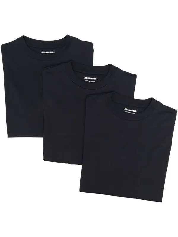 JIL SANDER Logo-patch Detail T-shirt Pack - Blue
