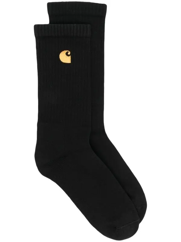 Carhartt Work In Progress Embroidered Ribbed Socks - Black